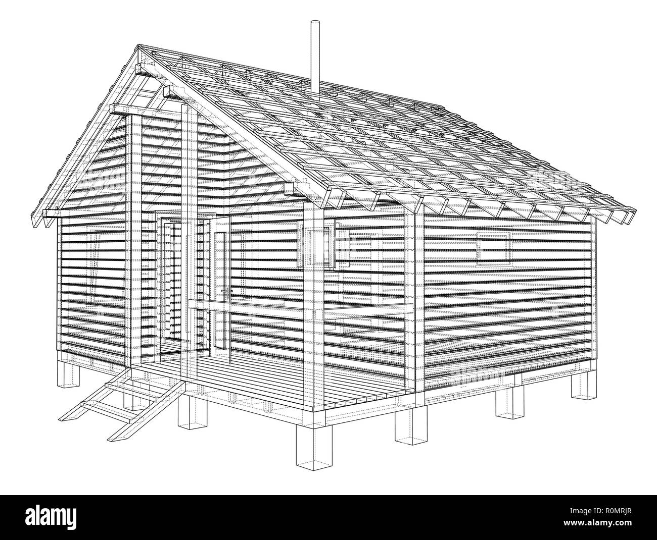 Sketch of small house. Vector rendering of 3d Stock Vector Image & Art ...