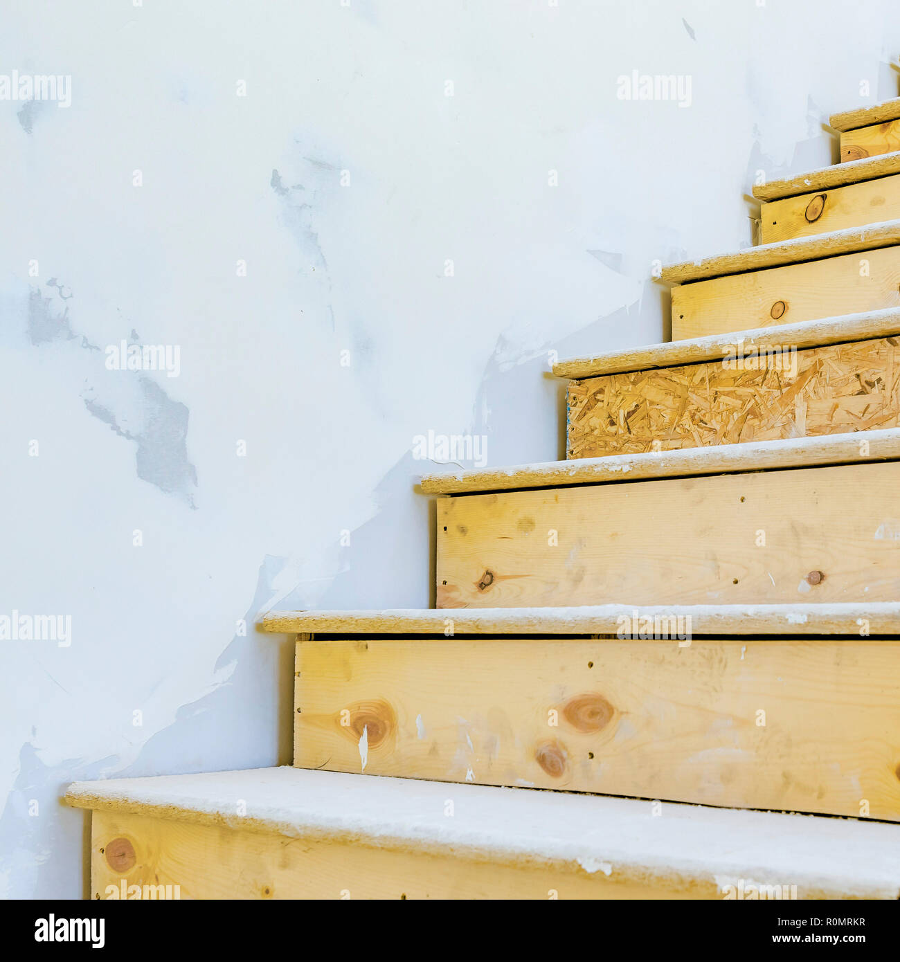 Stairs at the interior of an unfinished home Stock Photo - Alamy