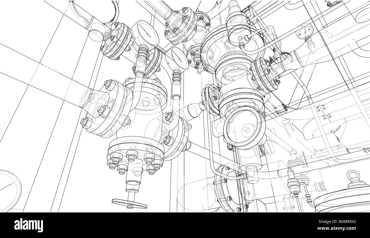 Sketch of industrial equipment. Vector Stock Vector Image & Art - Alamy