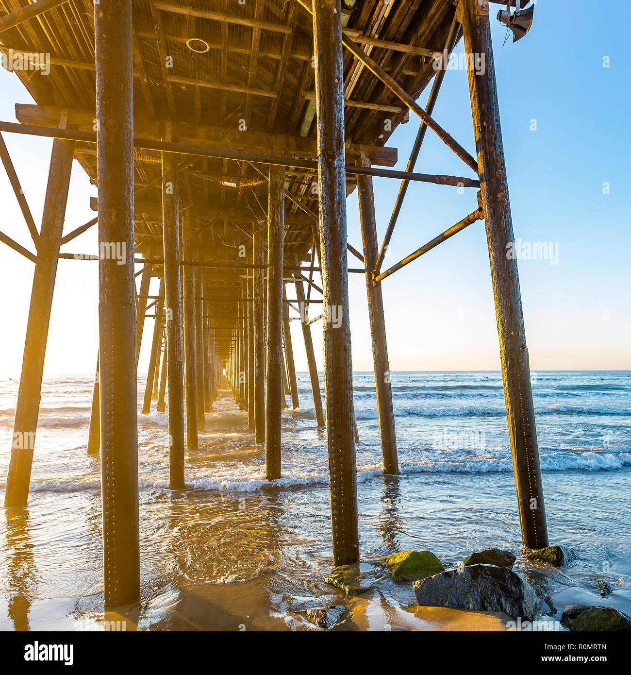 Sunset at Oceanside pier in San Diego, California Stock Photo - Alamy