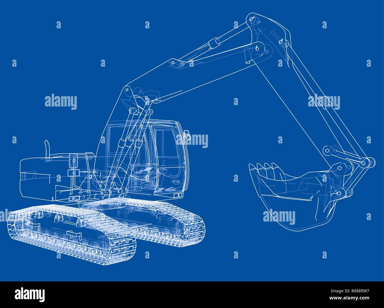 Excavator concept outline. Vector Stock Vector Image & Art - Alamy
