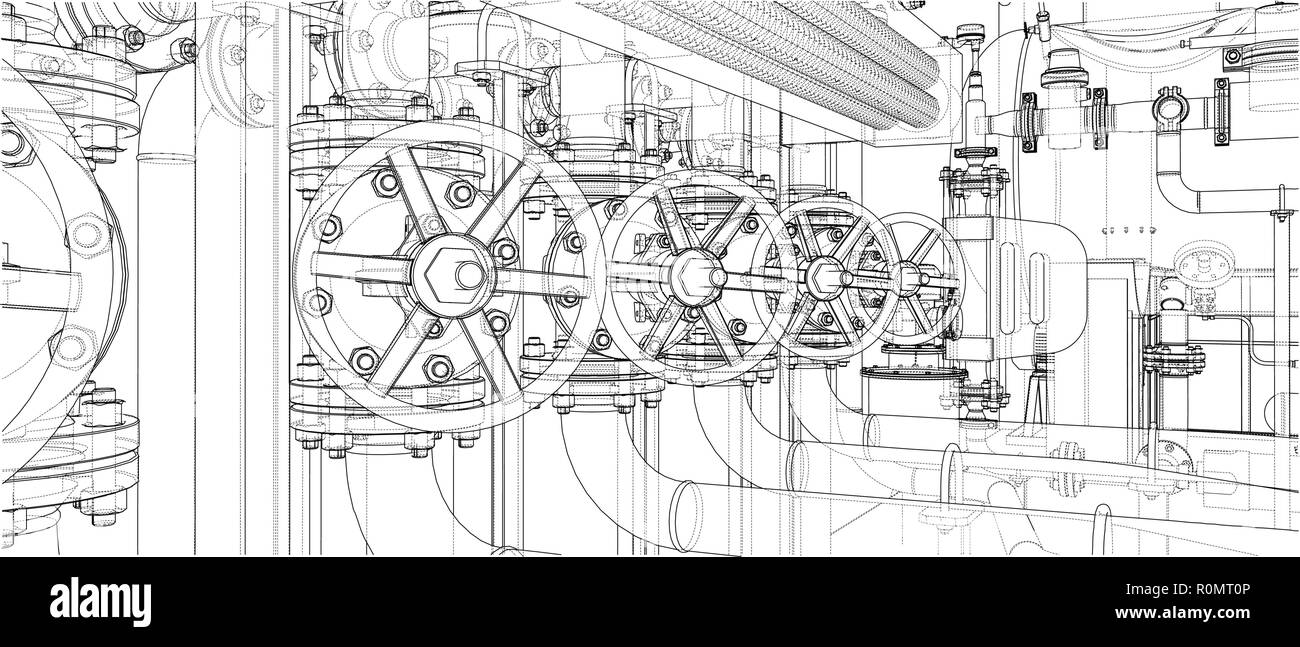 Sketch of industrial equipment. Vector Stock Vector Image & Art - Alamy