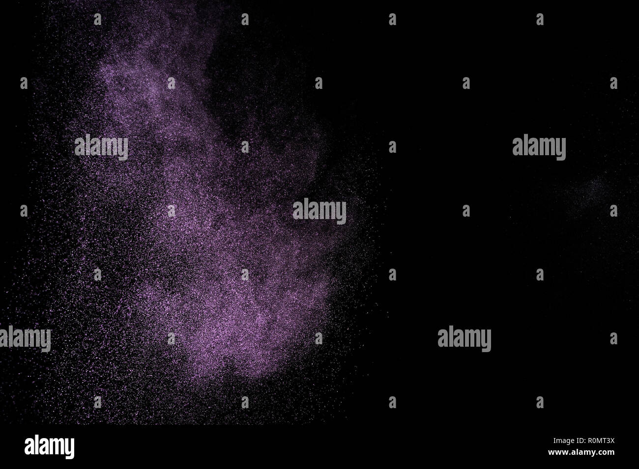 Abstract purple paint Holi. Abstract purple powder explosion on black ...