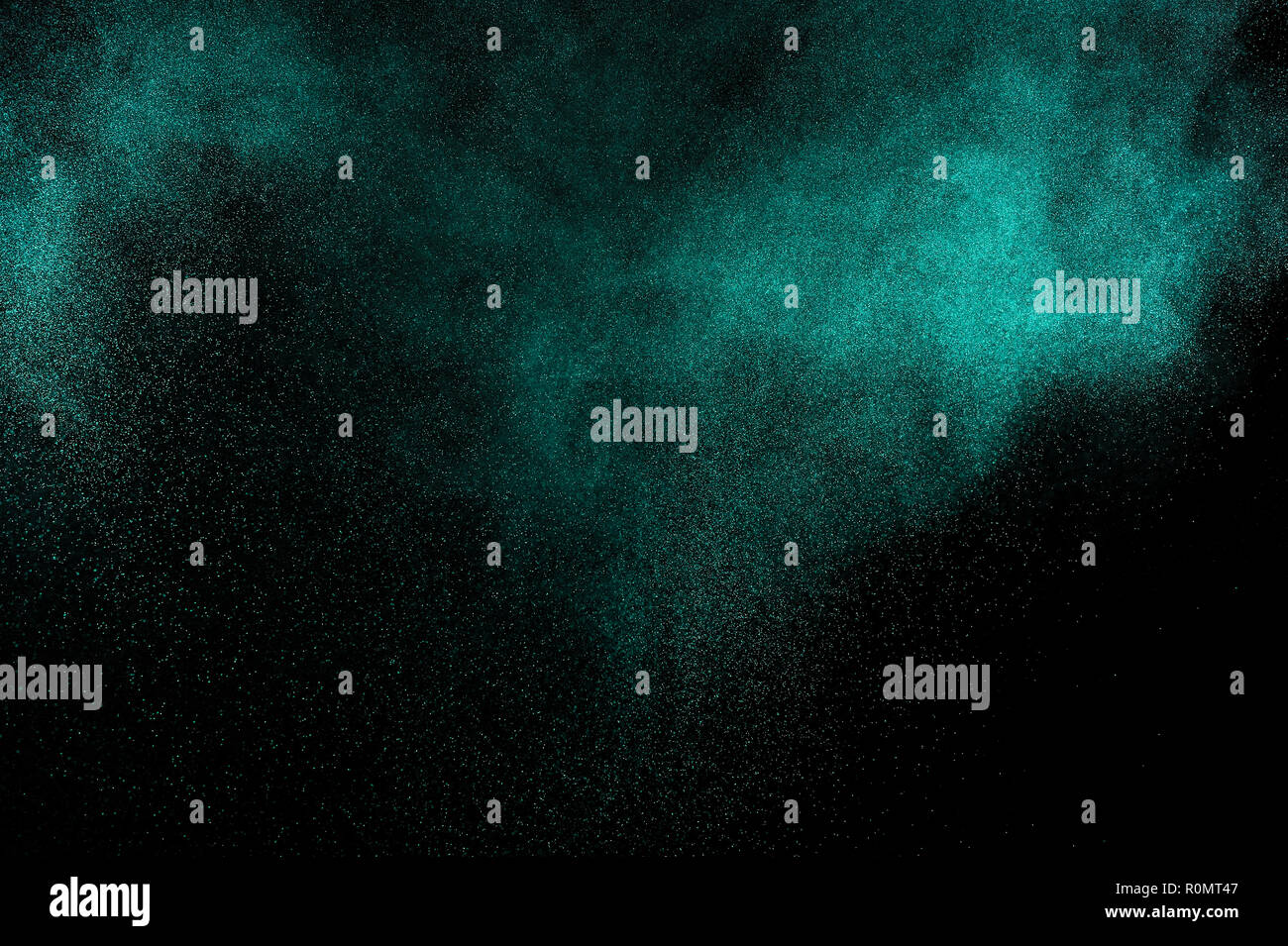 Abstract aquamarine paint Holi. Abstract aquamarine powder explosion on ...