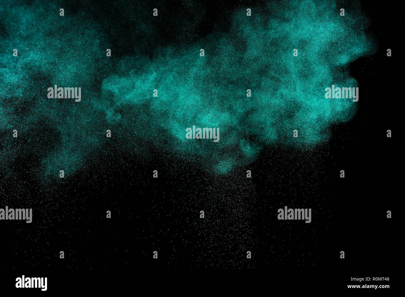 Abstract aquamarine paint Holi. Abstract aquamarine powder explosion on ...