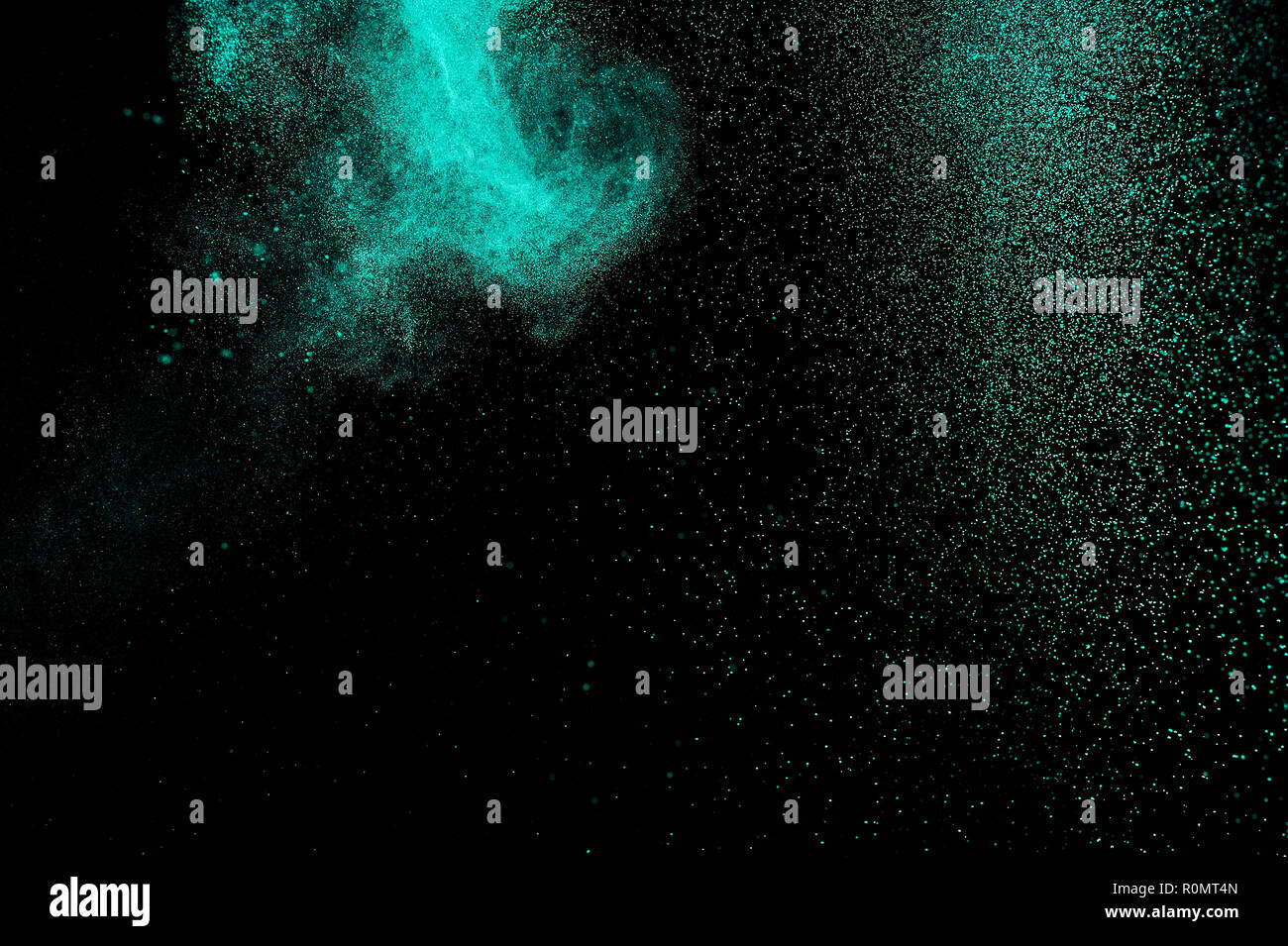 Abstract aquamarine paint Holi. Abstract aquamarine powder explosion on ...