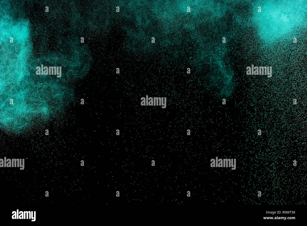 Abstract aquamarine paint Holi. Abstract aquamarine powder explosion on ...