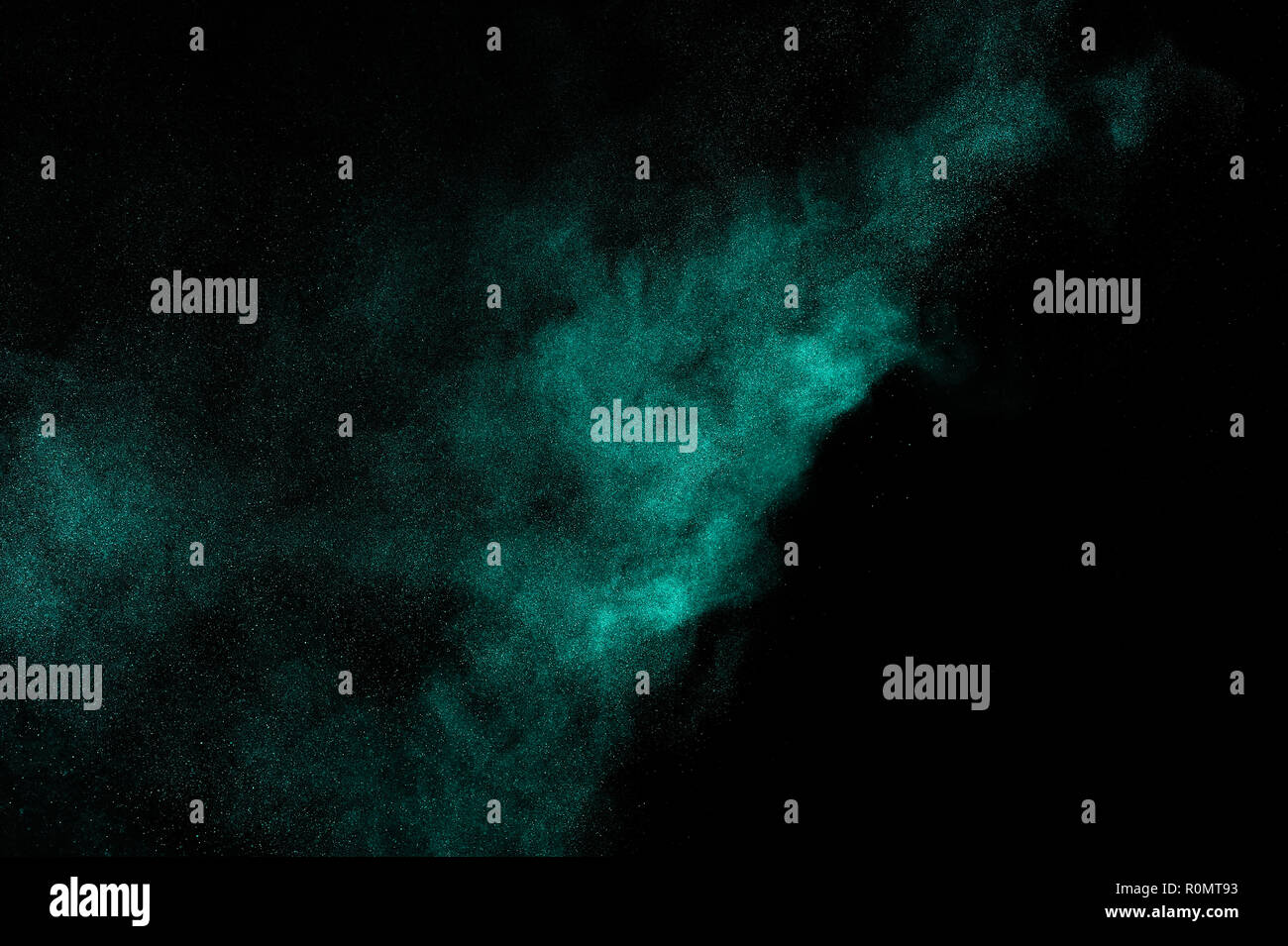 Abstract aquamarine paint Holi. Abstract aquamarine powder explosion on ...