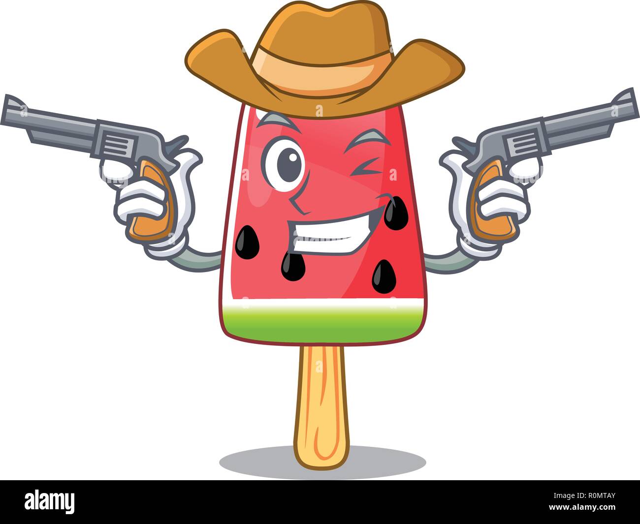 Cowboy summer watermelon the ice shaped cartoon Stock Vector Image ...