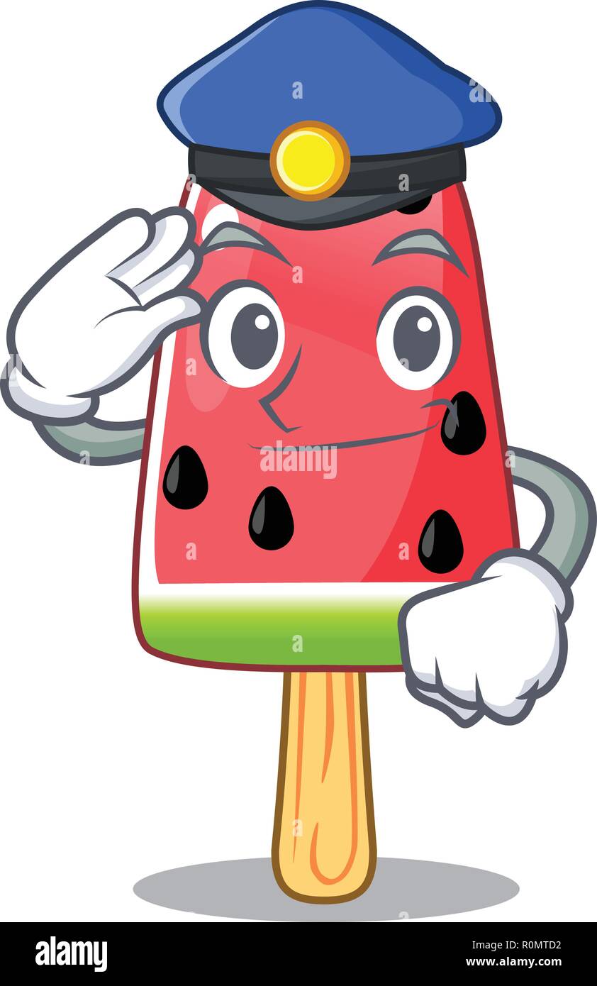 Police summer watermelon the ice shaped cartoon Stock Vector Image ...