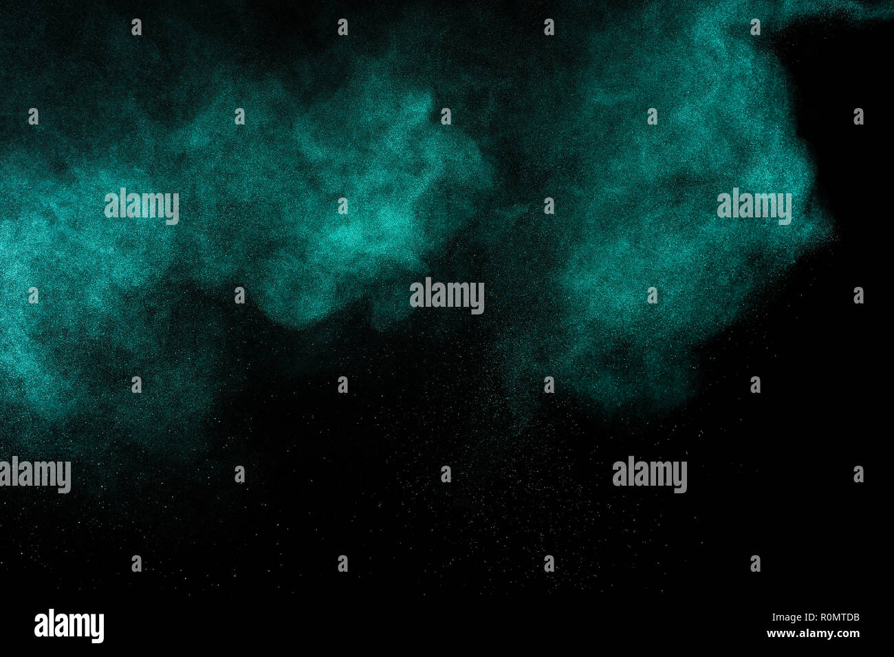 Abstract aquamarine paint Holi. Abstract aquamarine powder explosion on ...