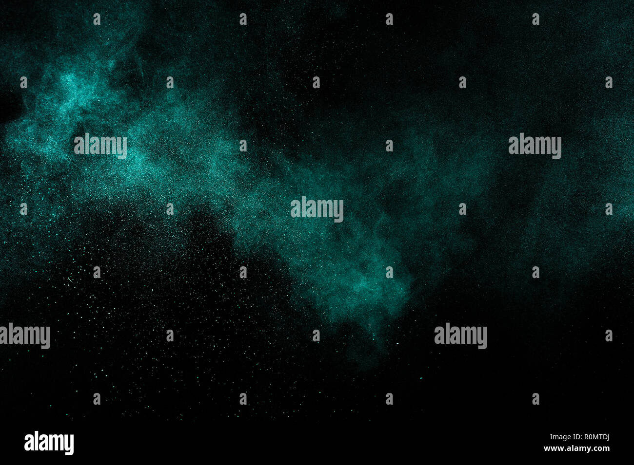 Abstract aquamarine paint Holi. Abstract aquamarine powder explosion on ...