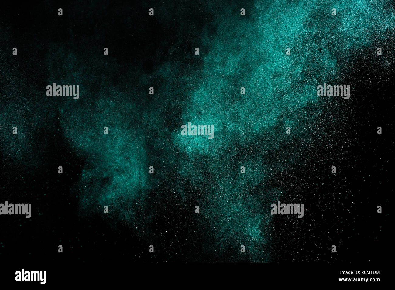 Abstract aquamarine paint Holi. Abstract aquamarine powder explosion on ...