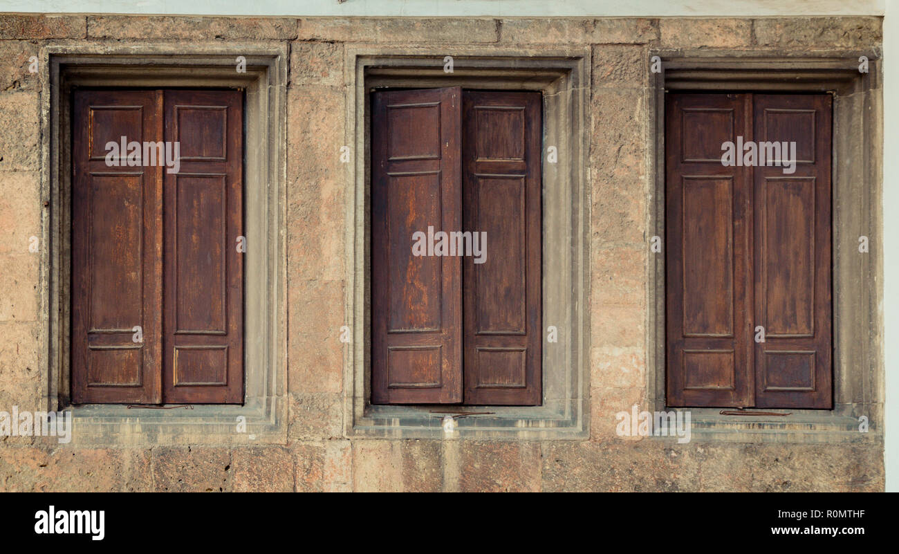Old window Architecture seen in Istanbul Stock Photo - Alamy