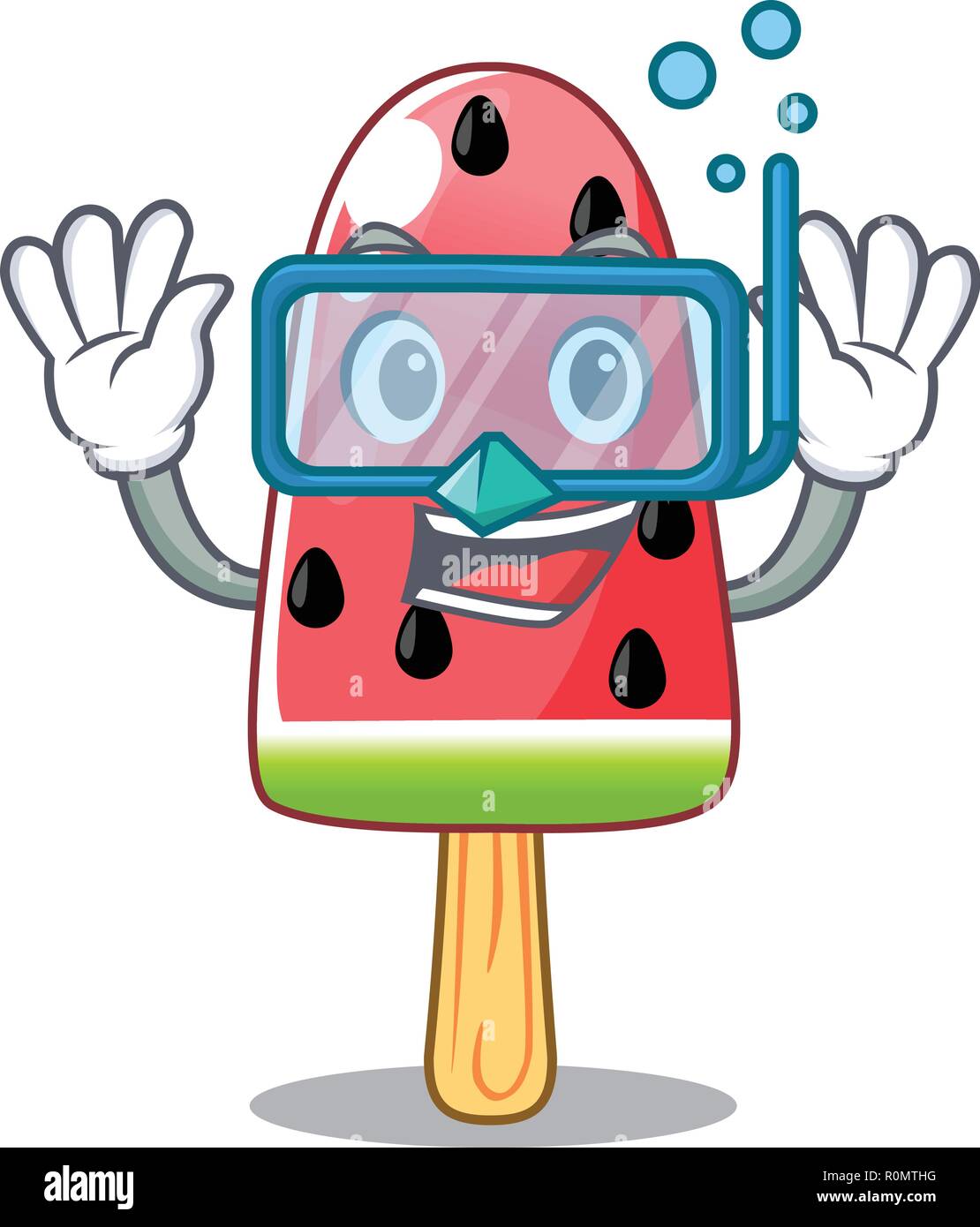 Diving watermelon ice cream shaped wood character Stock Vector Image ...