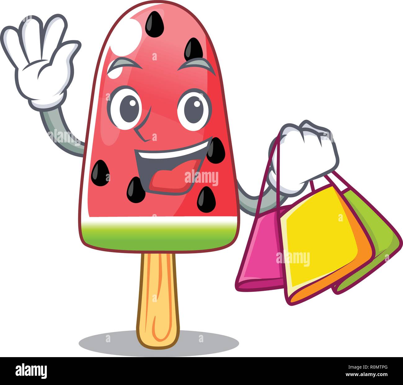 Shopping watermelon ice cream shaped wood character Stock Vector Image ...