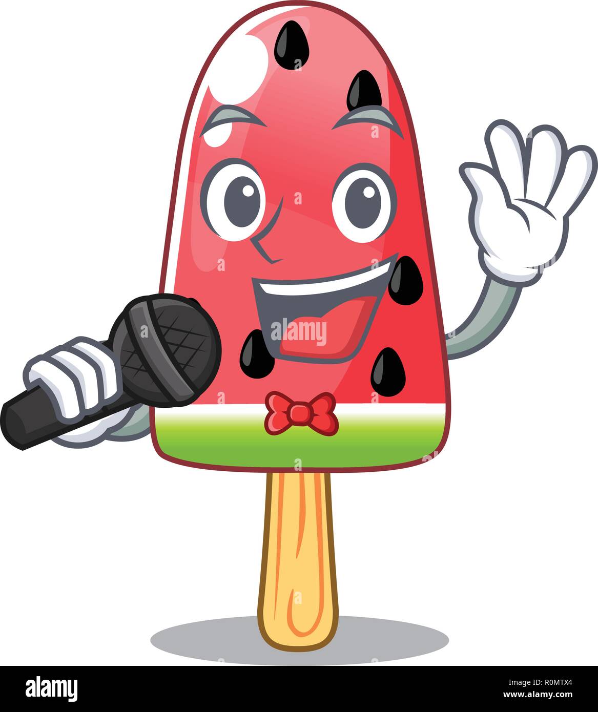 Singing red watermelon ice cream cartoon shaped Stock Vector Image ...