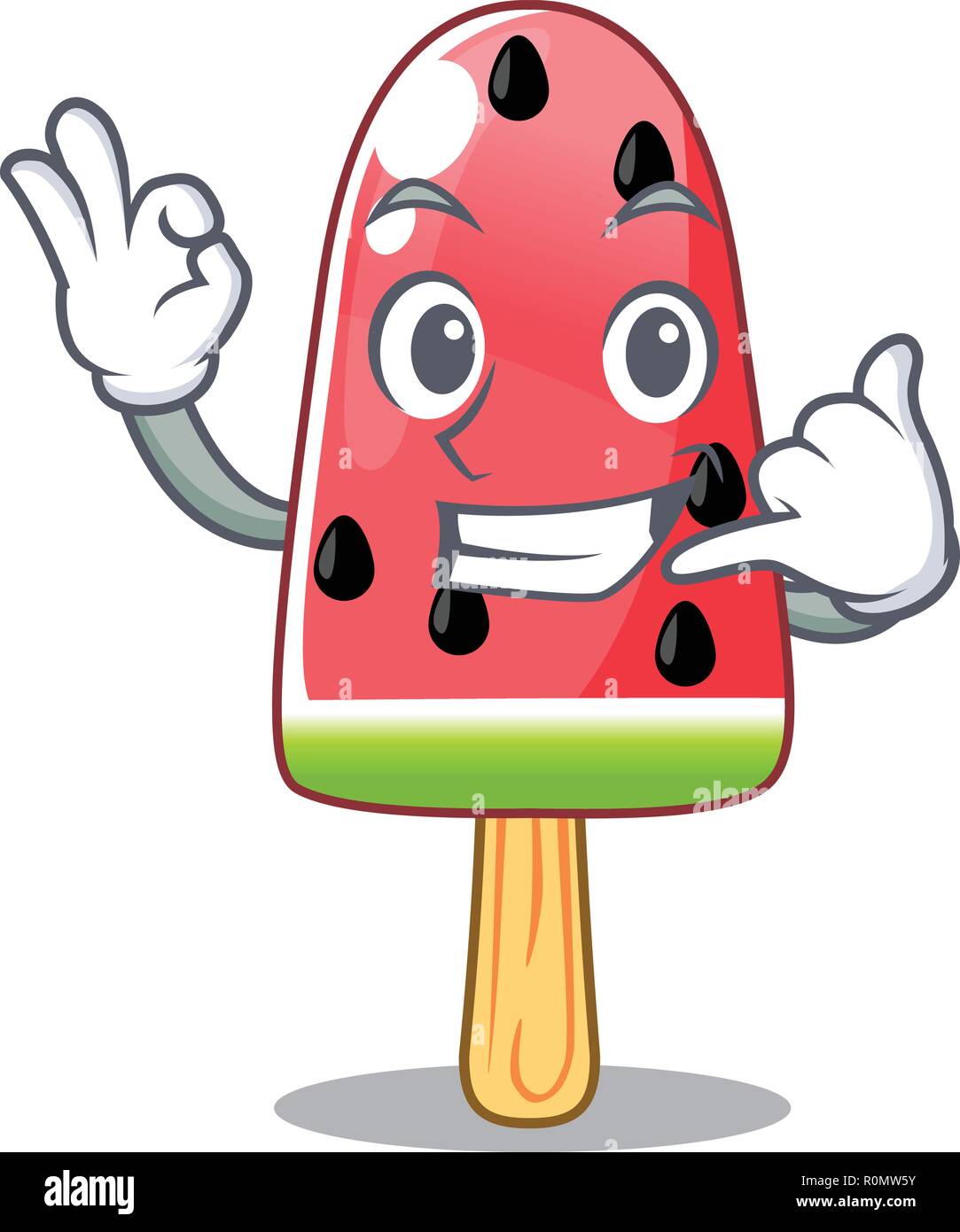 Call me Ice cream watermelon on shape mascot Stock Vector Image & Art ...