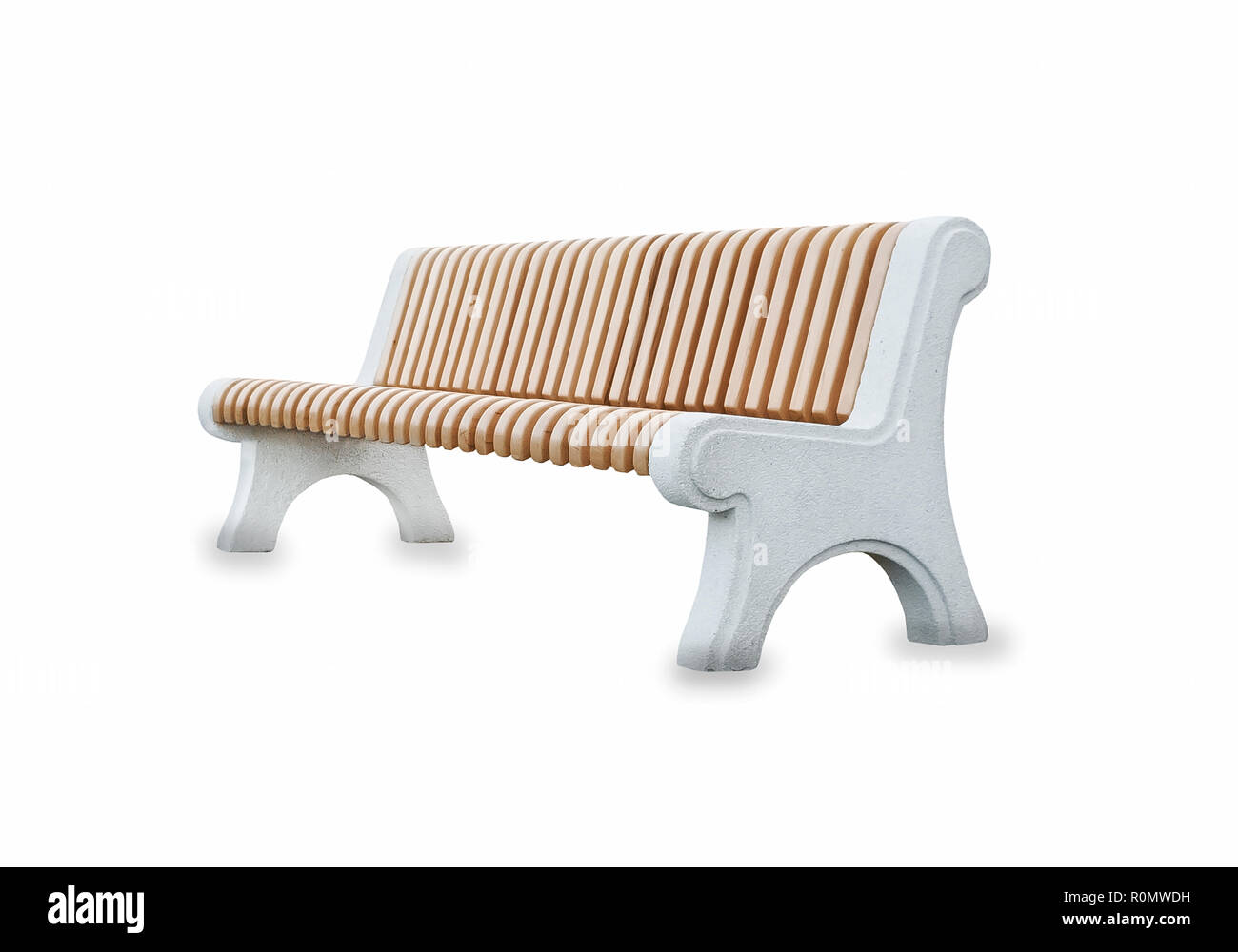 Concrete and wood park bench hi-res stock photography and images - Alamy