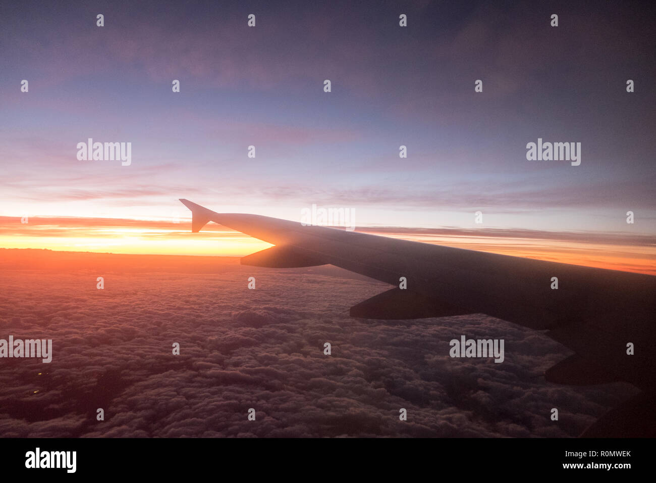 Wing,of,Brussels Airlines,plane,with,stunning,sunset,above,clouds ...