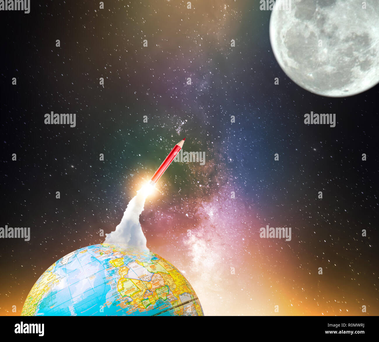 Pencil rocket icon hi-res stock photography and images - Alamy