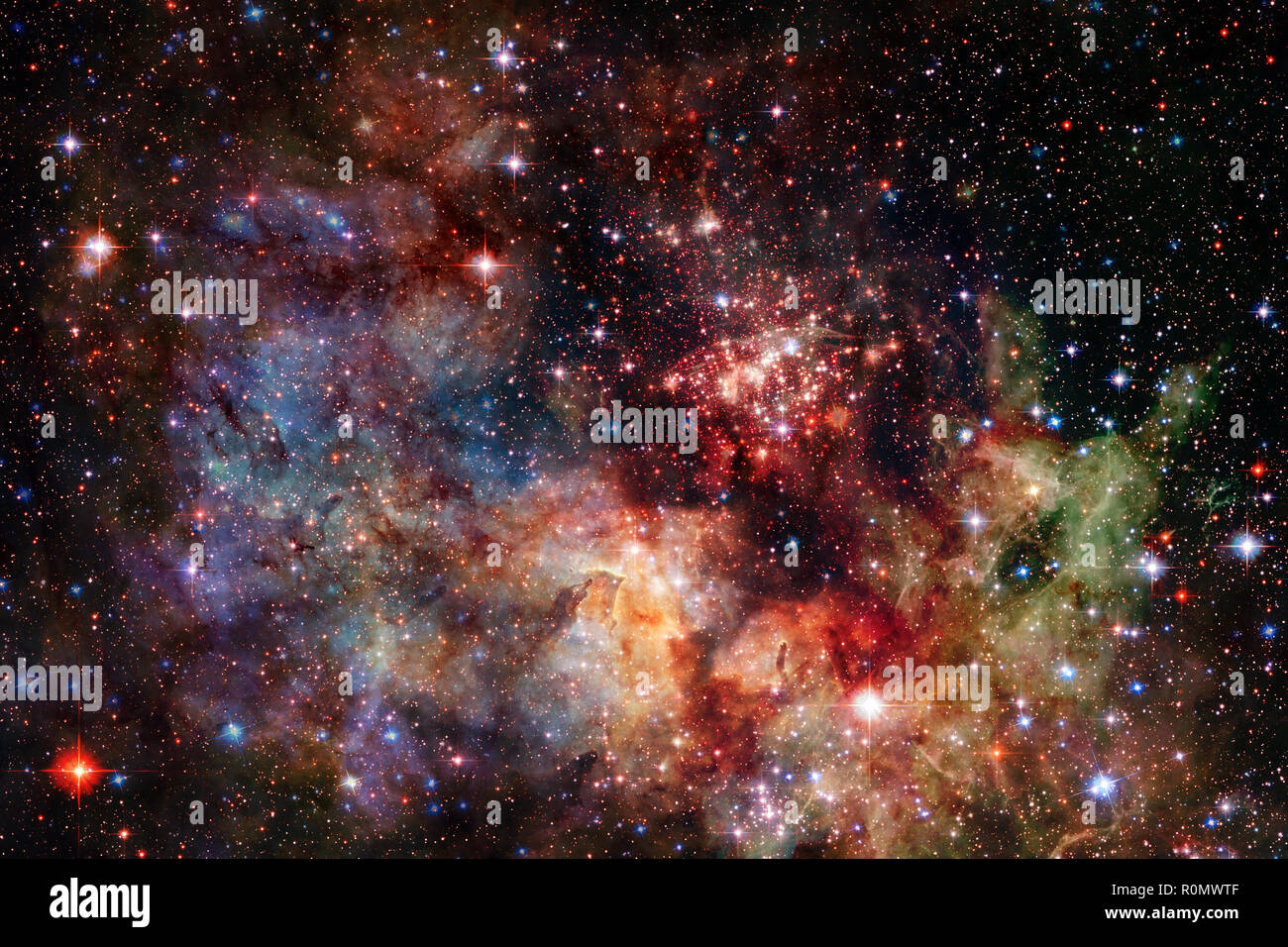 Nebulae and many stars in outer space. Elements of this image furnished ...