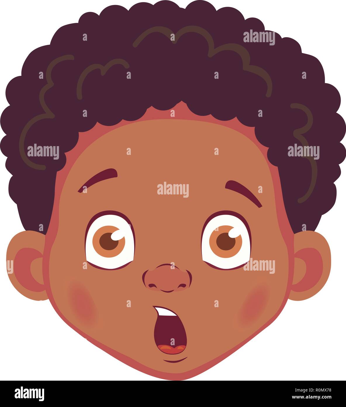 Face of African boy. Emotions of african american boy. Facial ...