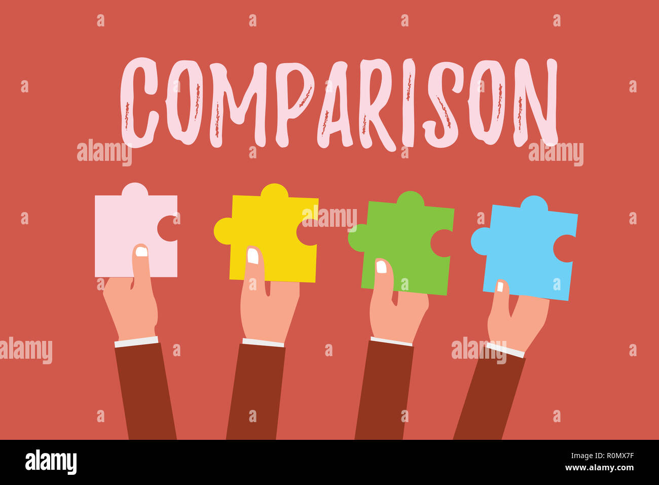 Writing note showing Comparison. Business photo showcasing Estimate ...