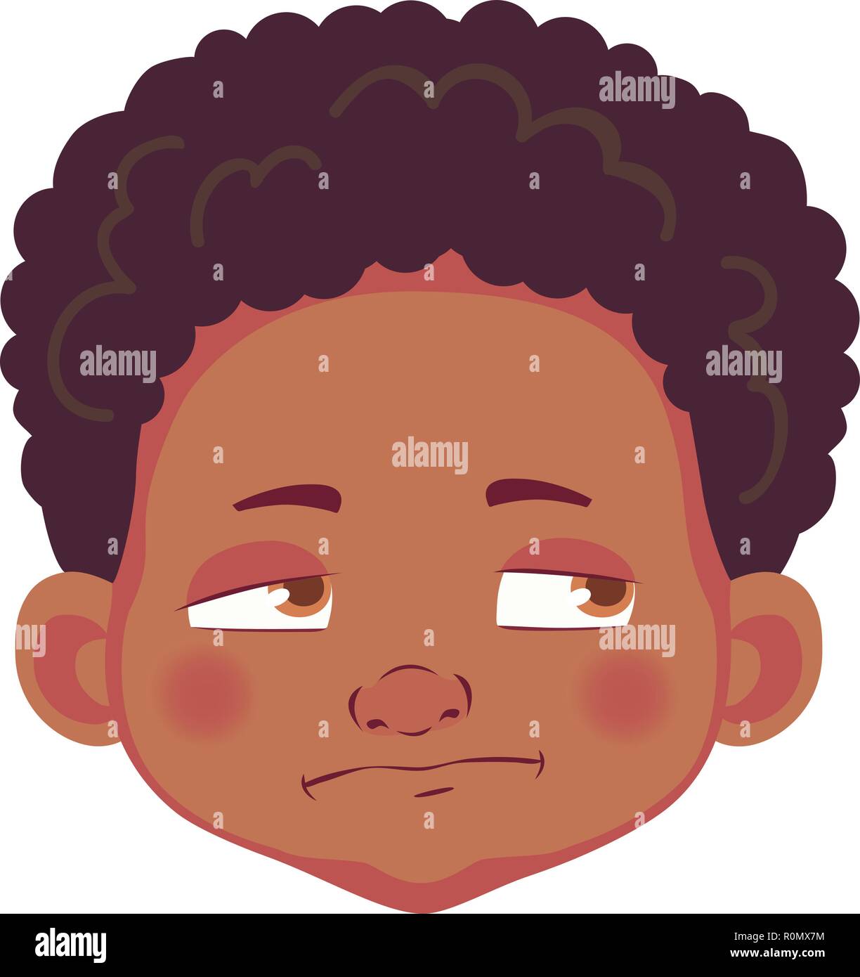 Face of African boy. Emotions of african american boy. Facial ...