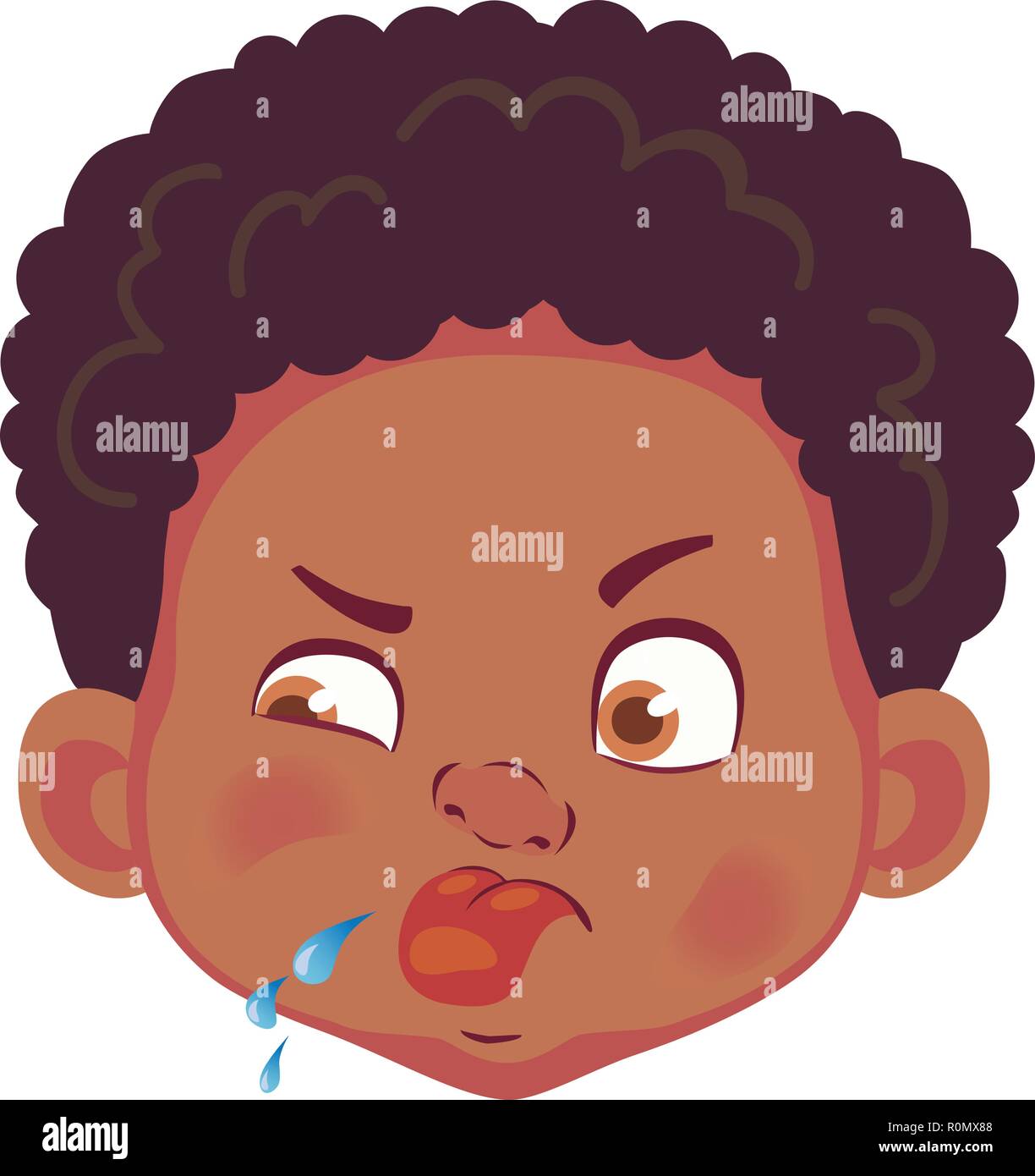 Face of African boy. Emotions of african american boy. Facial ...