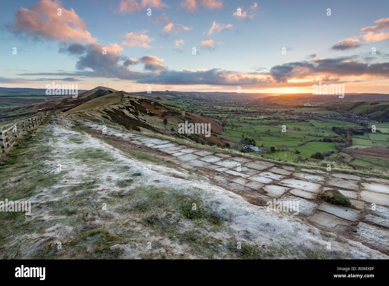 Peak District in Autumn taken from the path leading down from Mam Tor ...