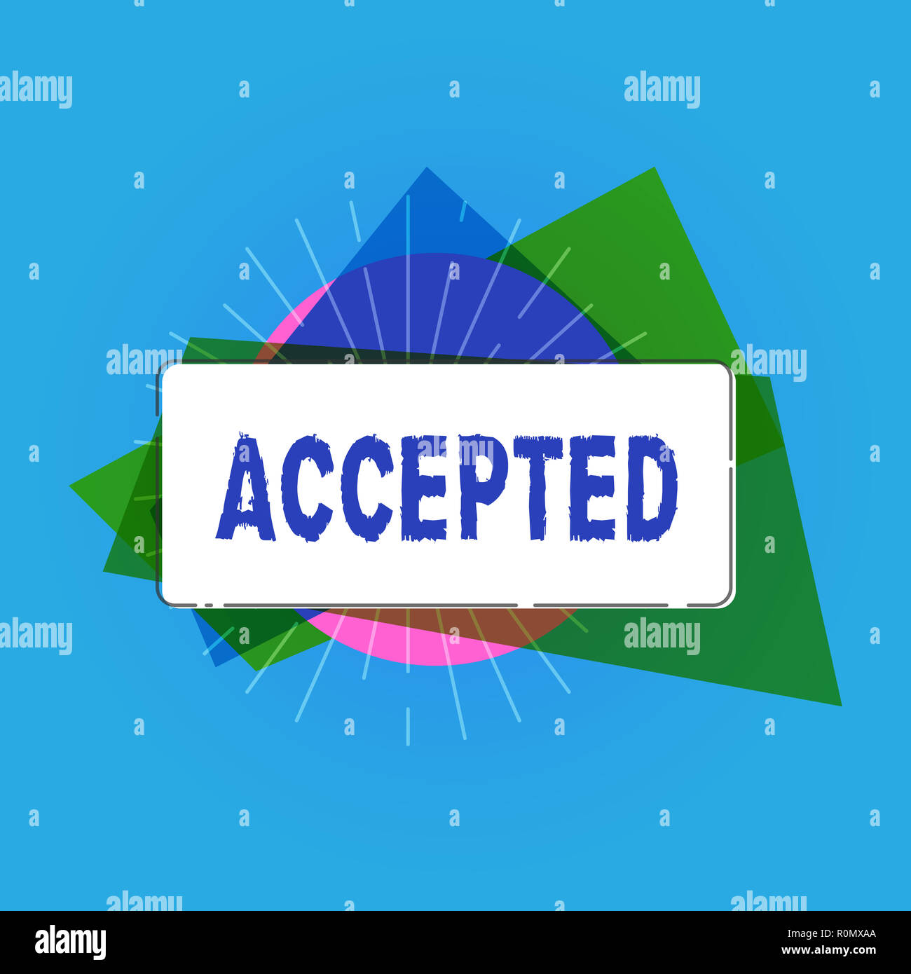 Writing note showing Accepted. Business photo showcasing Agree to do or ...