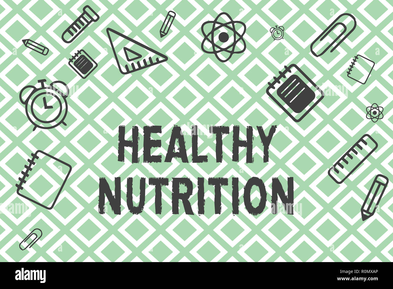 Handwriting text Healthy Nutrition. Concept meaning eating a healthy ...