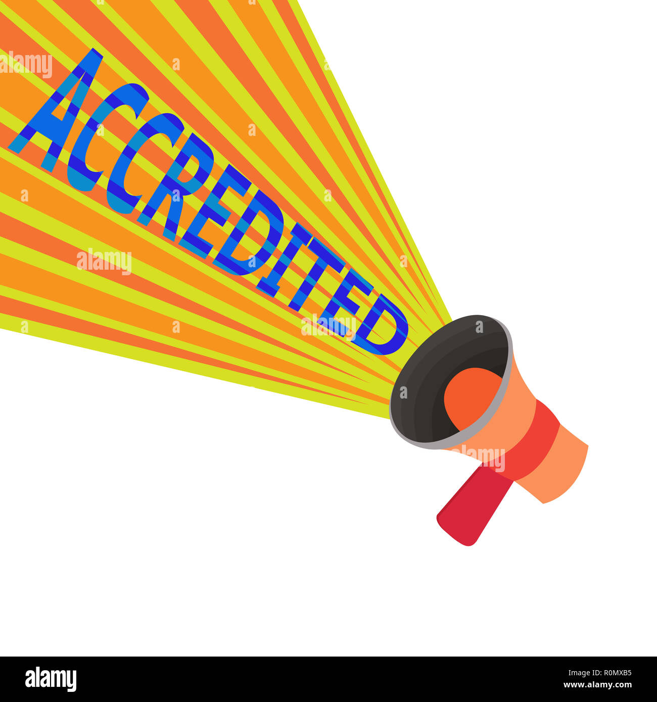 Handwriting text Accredited. Concept meaning Having credits authority ...