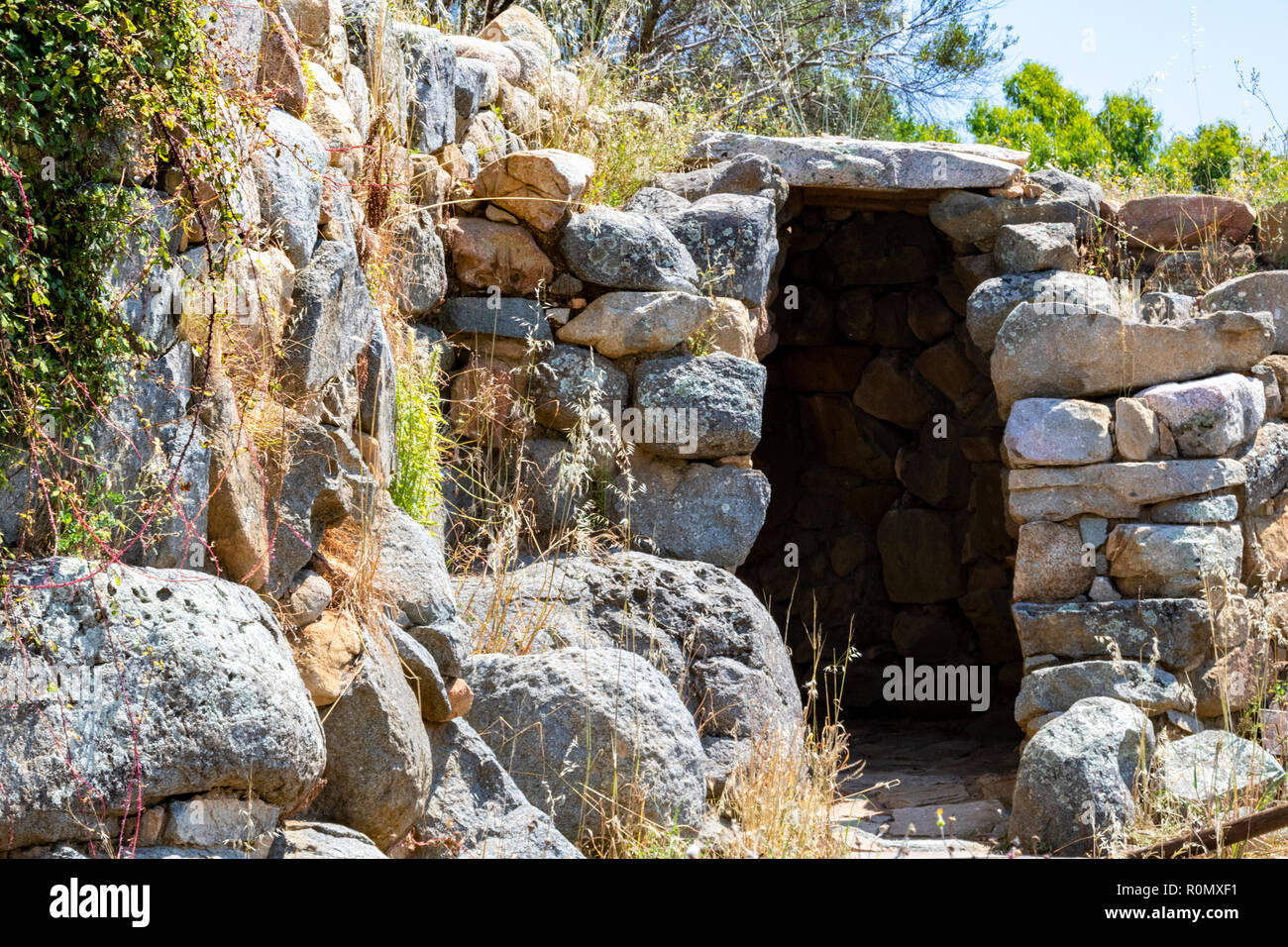 Ancient Stone Entrance to the Hut of Assembly in the Nuragic Village of ...