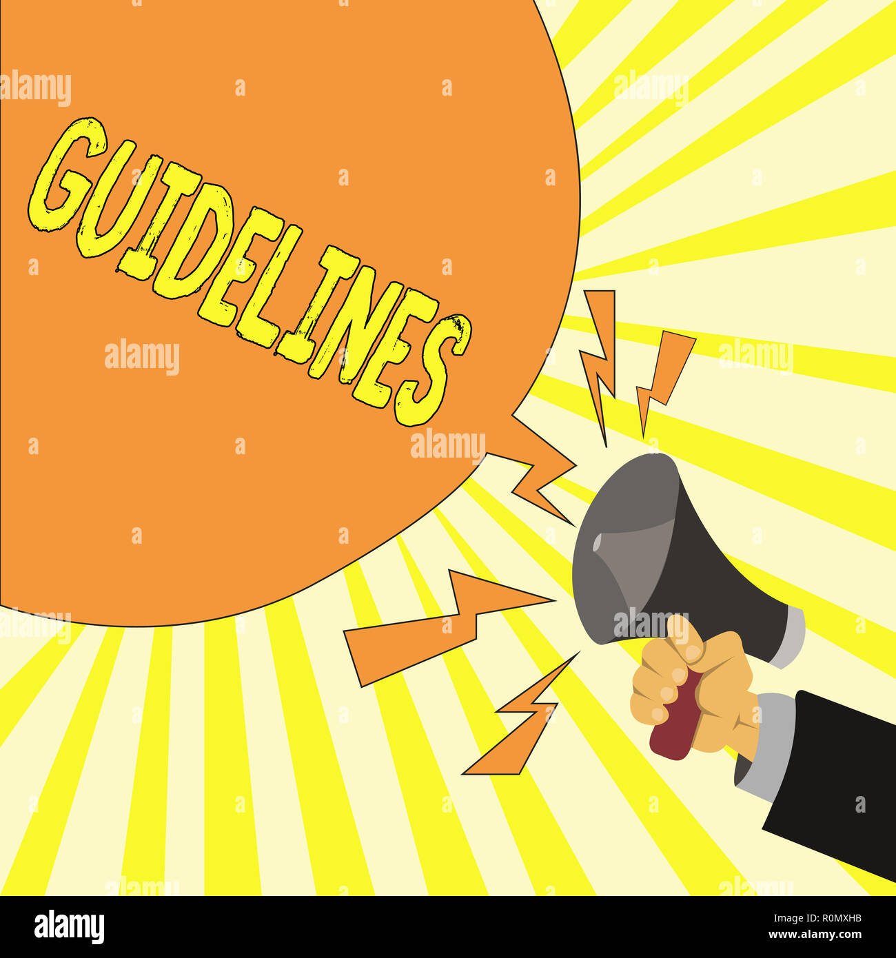 Text sign showing Guidelines. Conceptual photo General rule principle ...