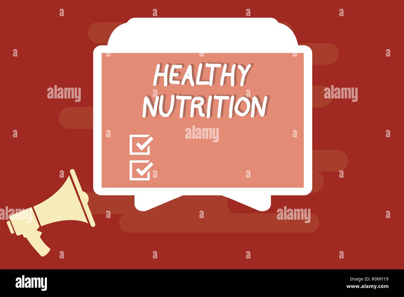 Text sign showing Healthy Nutrition. Conceptual photo eating a healthy ...