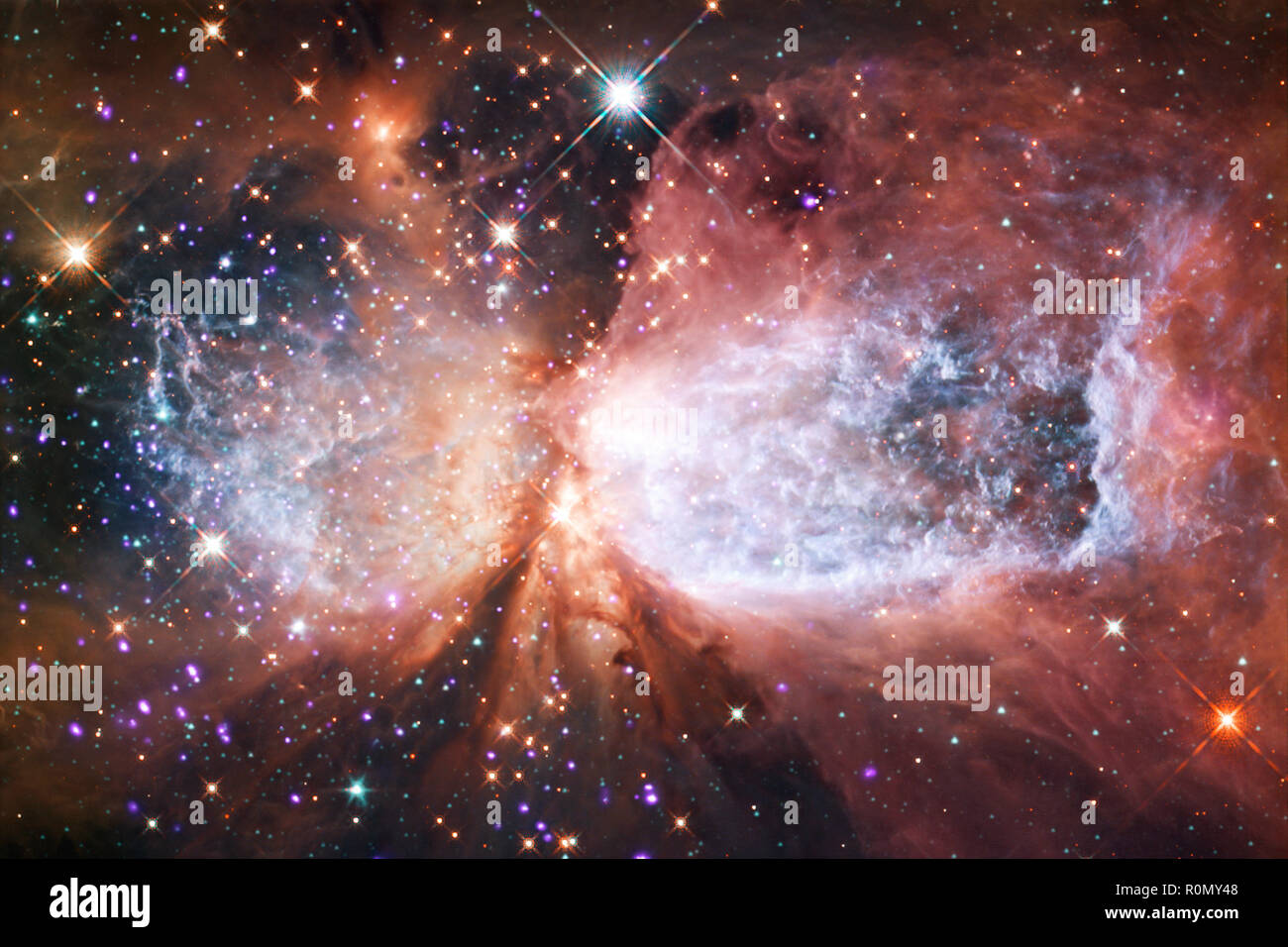 Nebulas, galaxies and stars in beautiful composition. Deep space art ...