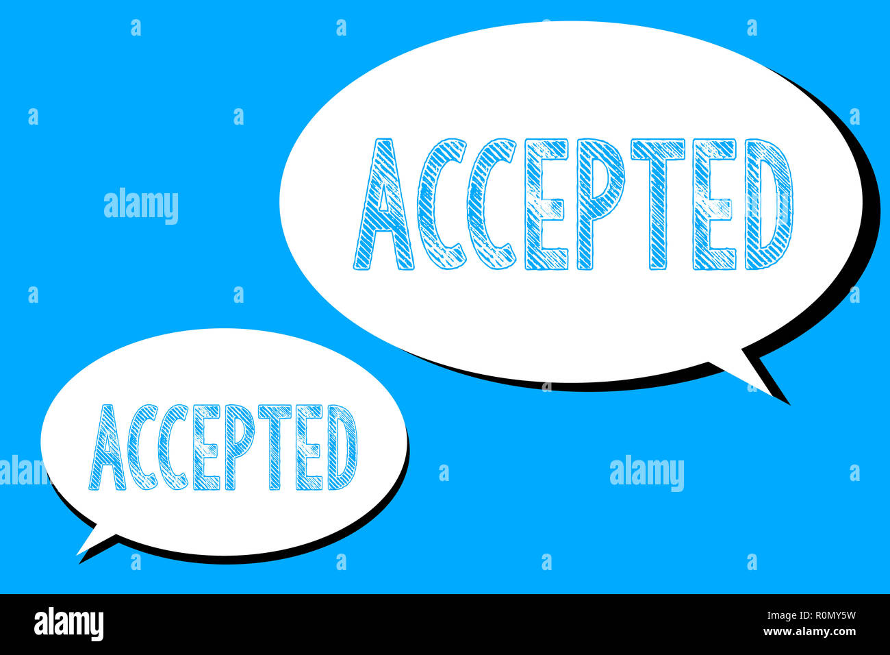 Word writing text Accepted. Business concept for Agree to do or give ...