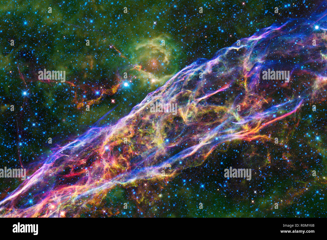 Cosmic landscape, colorful science fiction wallpaper with endless outer ...