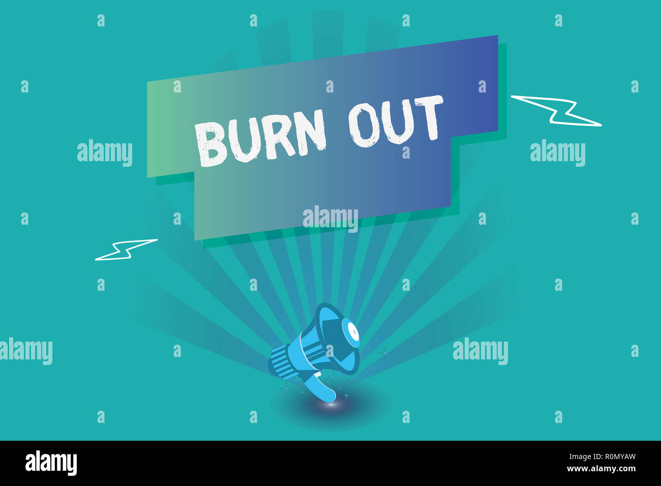 Writing note showing Burn Out. Business photo showcasing Feeling of ...