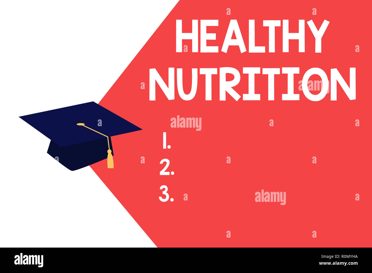 Text sign showing Healthy Nutrition. Conceptual photo eating a healthy ...