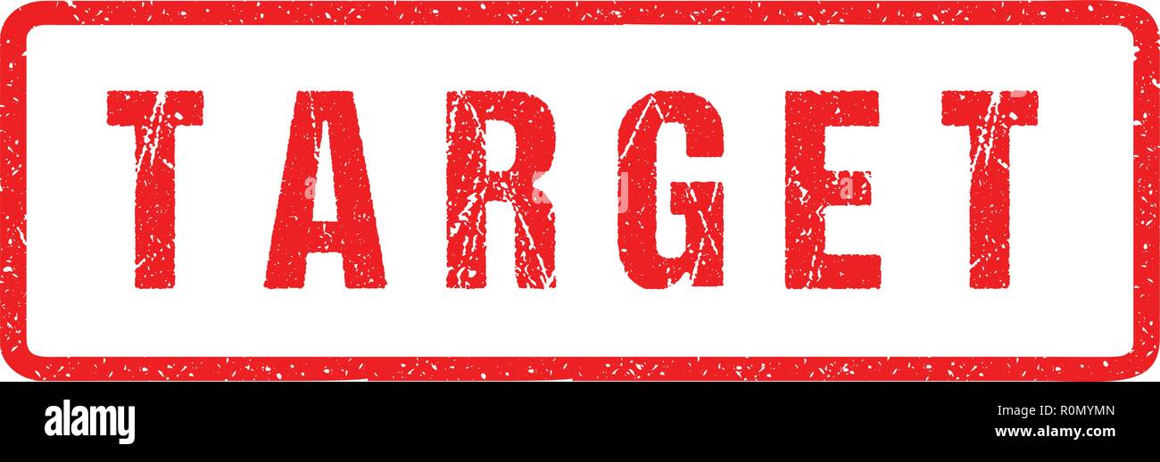 Target Red Seal Rough Letters Isolated on White. Red Ink Grunge Rubber ...