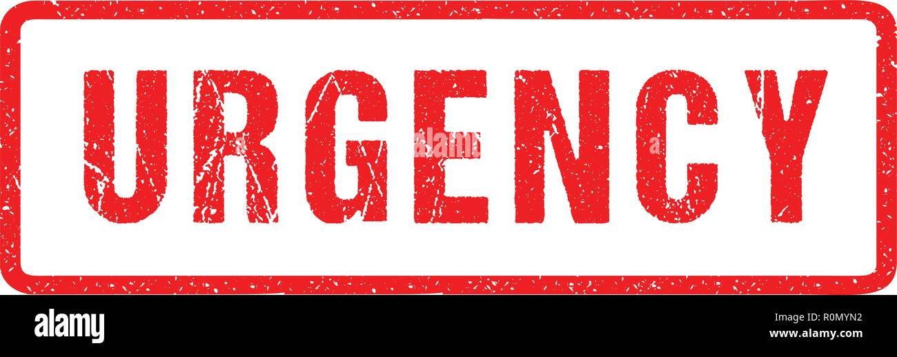 Urgency Red Seal Rough Letters Isolated on White. Red Ink Grunge Rubber ...