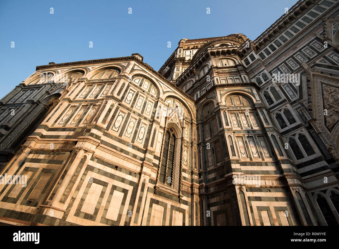 Florence Cathedral basking in warm sunset light, Italy Europe Stock ...