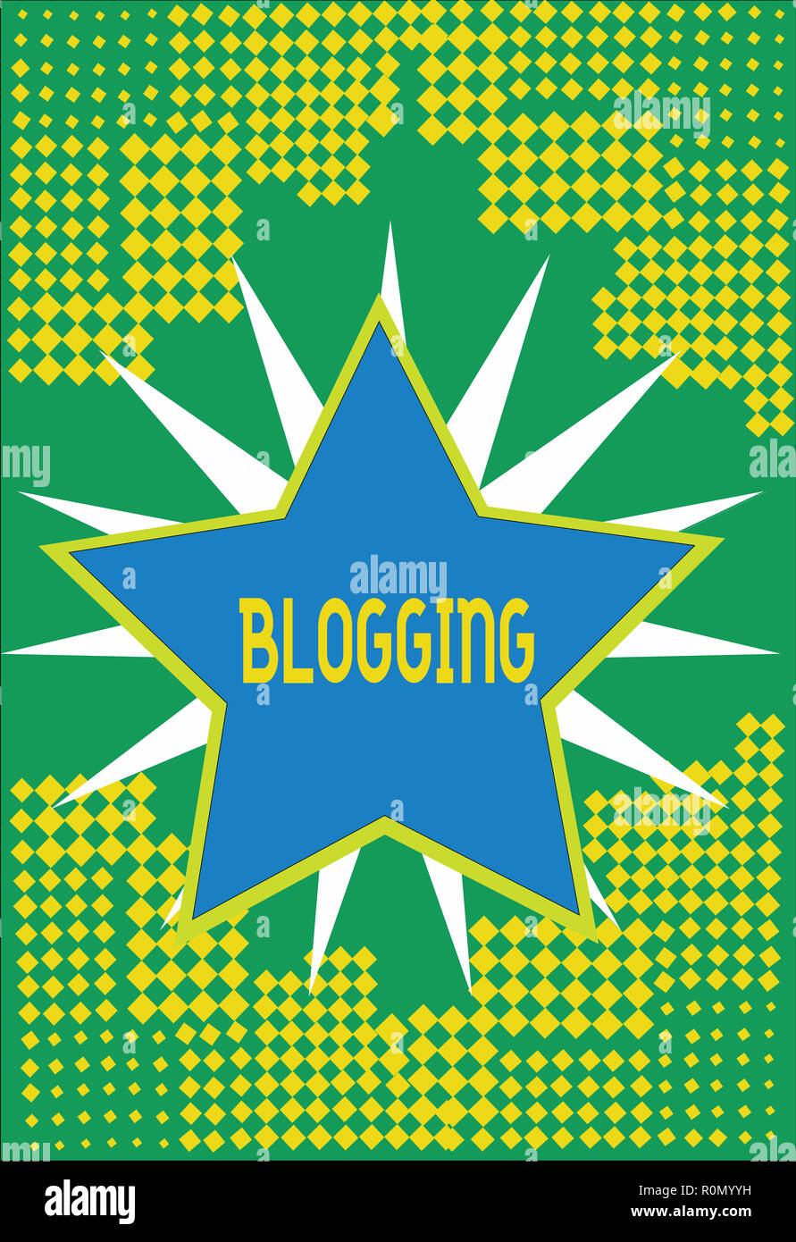 Text sign showing Blogging. Conceptual photo Writes material for a blog ...