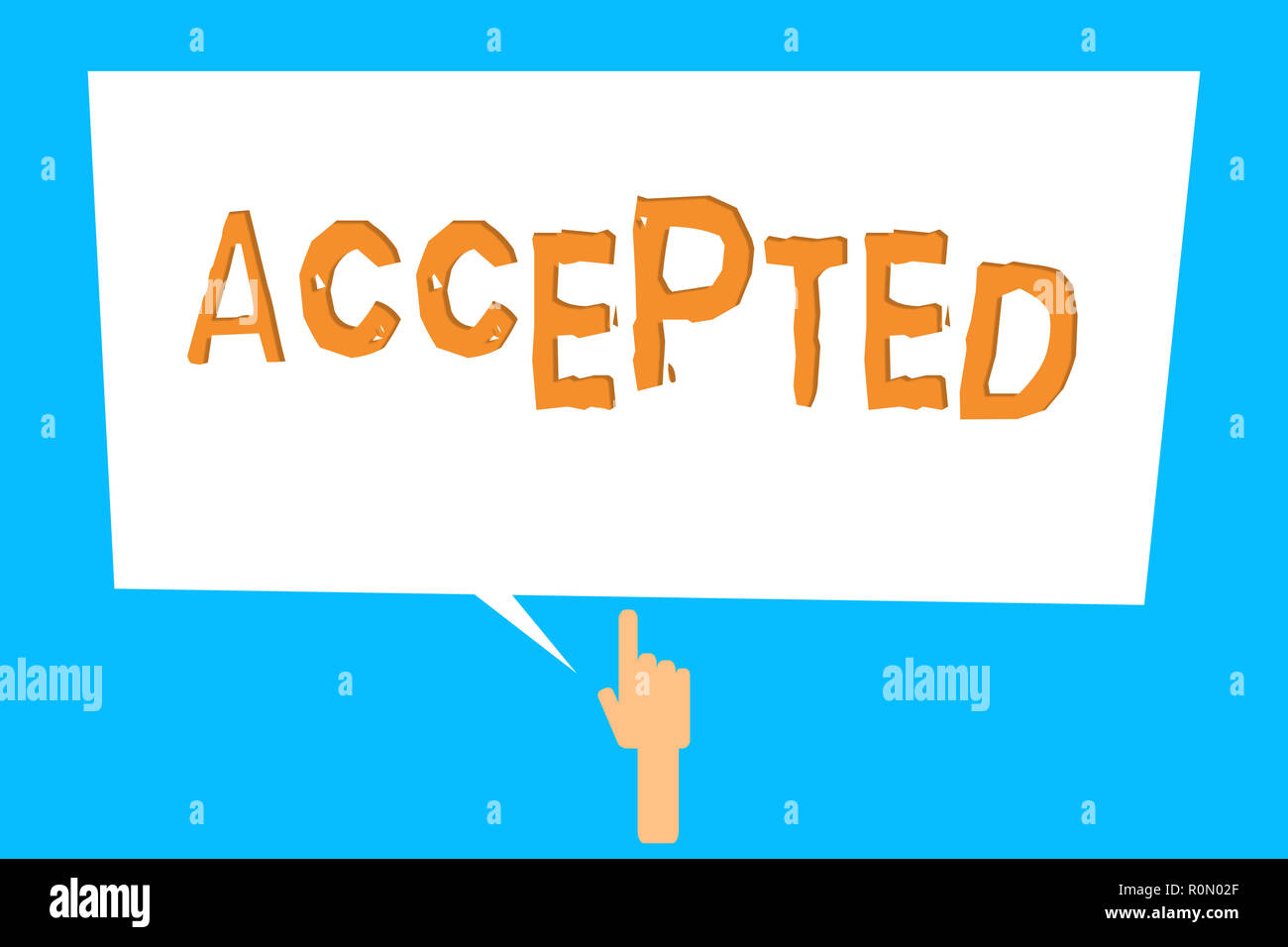 Conceptual hand writing showing Accepted. Business photo showcasing ...