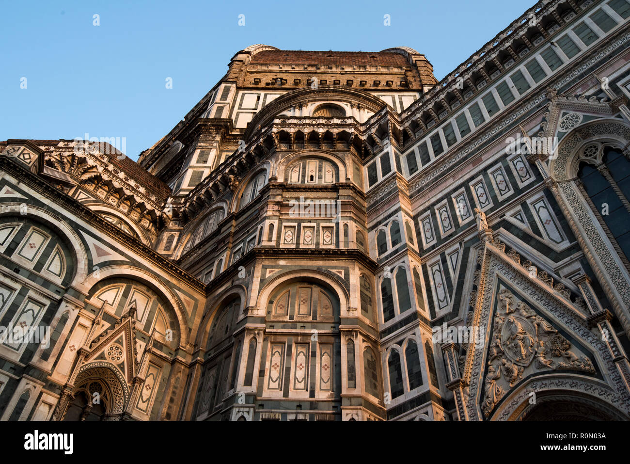 Florence Cathedral basking in warm sunset light, Italy Europe Stock ...