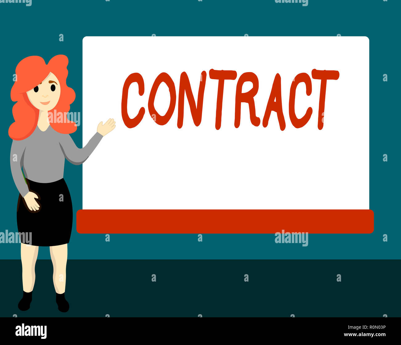 Handwriting text Contract. Concept meaning written or spoken agreement ...