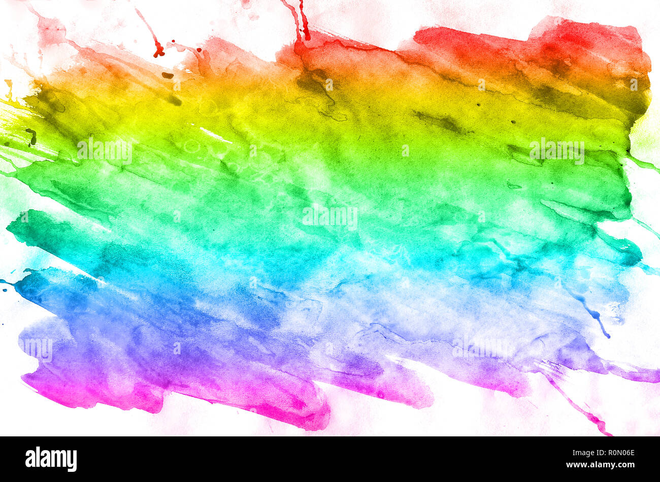 Abstract watercolor background of multi-colored ink stains of all ...